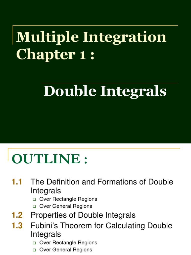 Chapter 1 - Double Integrals | PDF | Integral | Mathematical Objects