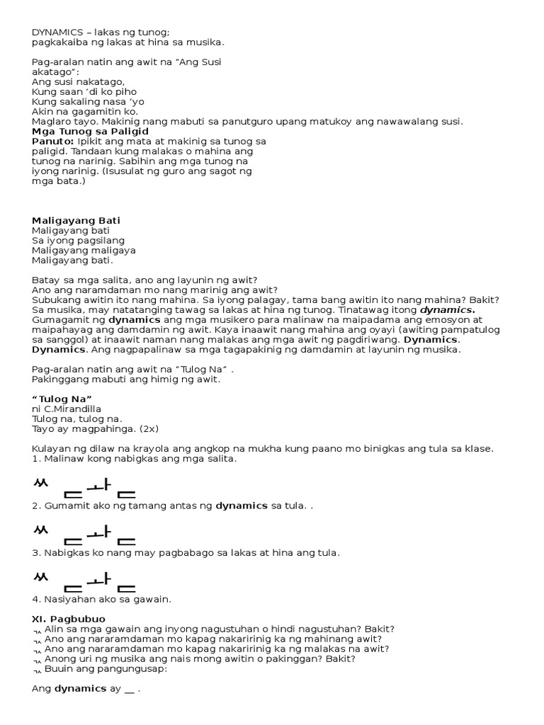 Mapeh GR 1 Topics | PDF