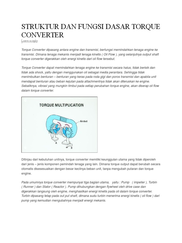 Struktur & Fungsi Torque Converter | PDF