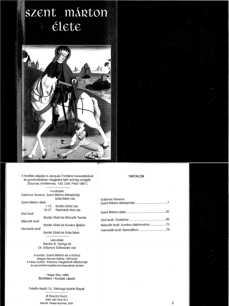 MÁRTON - 1. Sulpicius Severus Szent Márton Élete | PDF