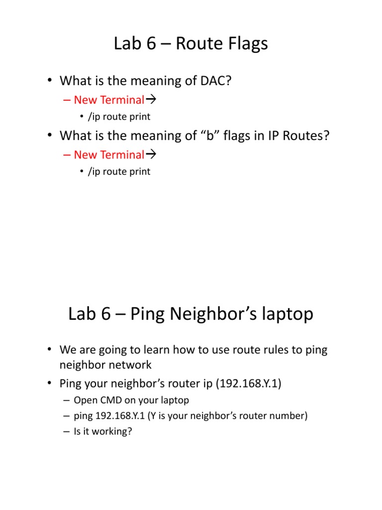 Lab 6 - Route Flags: - What Is The Meaning of DAC? What Is The Meaning ...