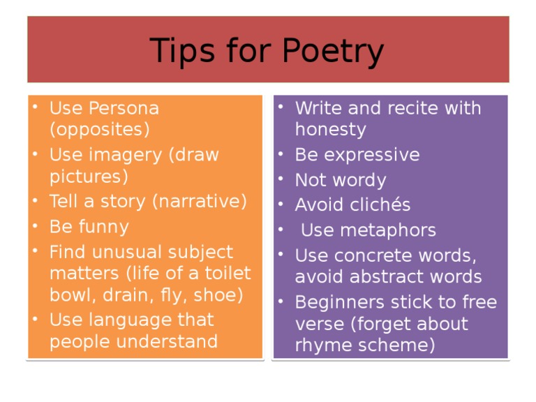 Poetry Tips | PDF
