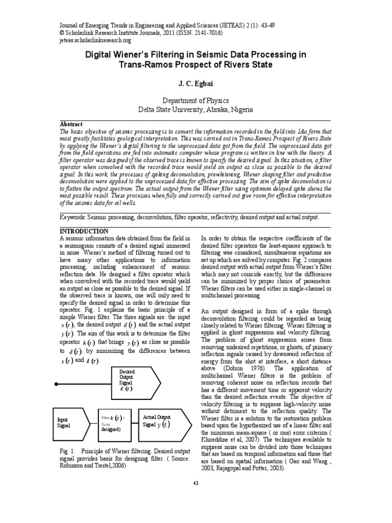 Digital Filtering in Seismic Data Processing in | PDF | Reflection ...
