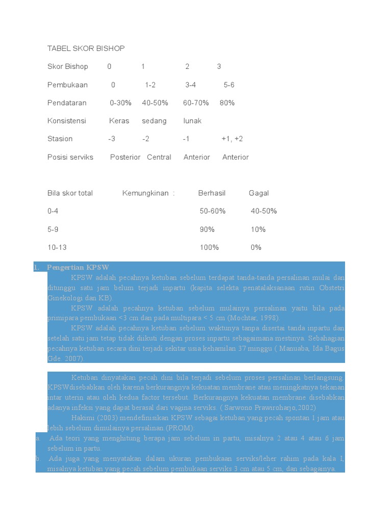 Tabel Skor Bishop | PDF