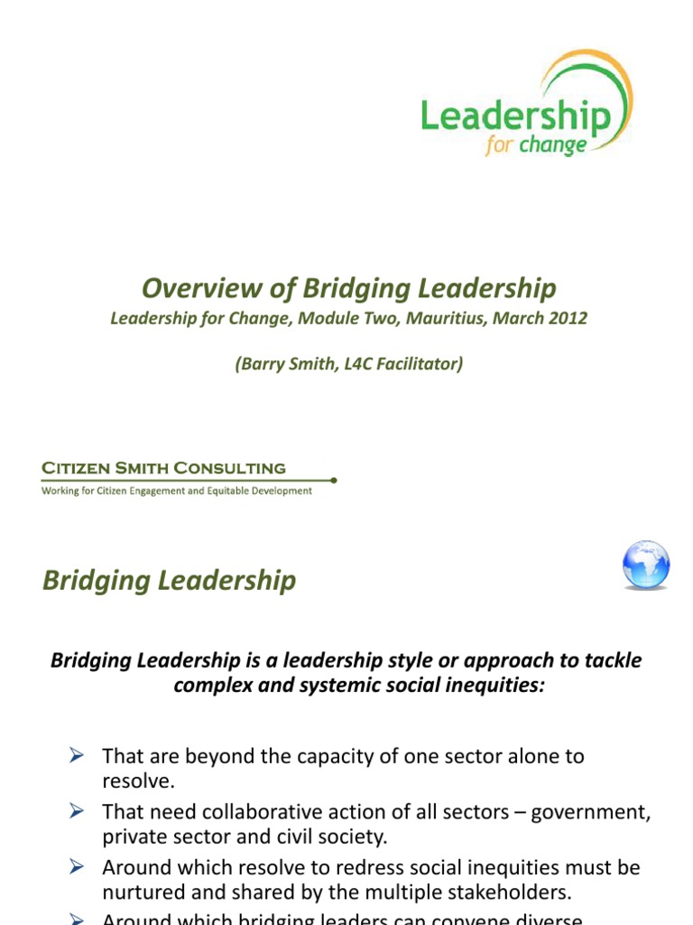 B Smith Bridging Leadership Slides Module Two | PDF | Self Awareness ...