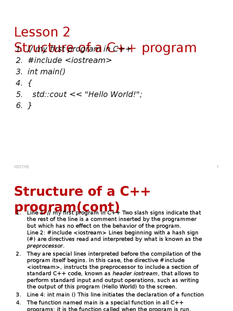 Lesson 1 Structure Cpp Download Free Pdf C Namespace 3482