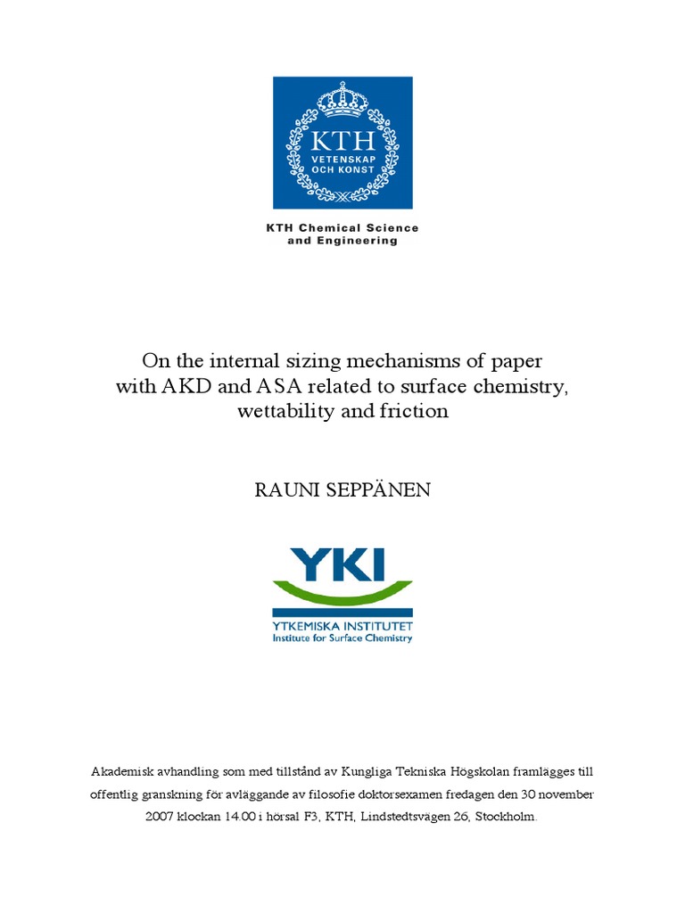 Internal Sizing of Paper - AKD - ASA | PDF | Wetting | X Ray ...