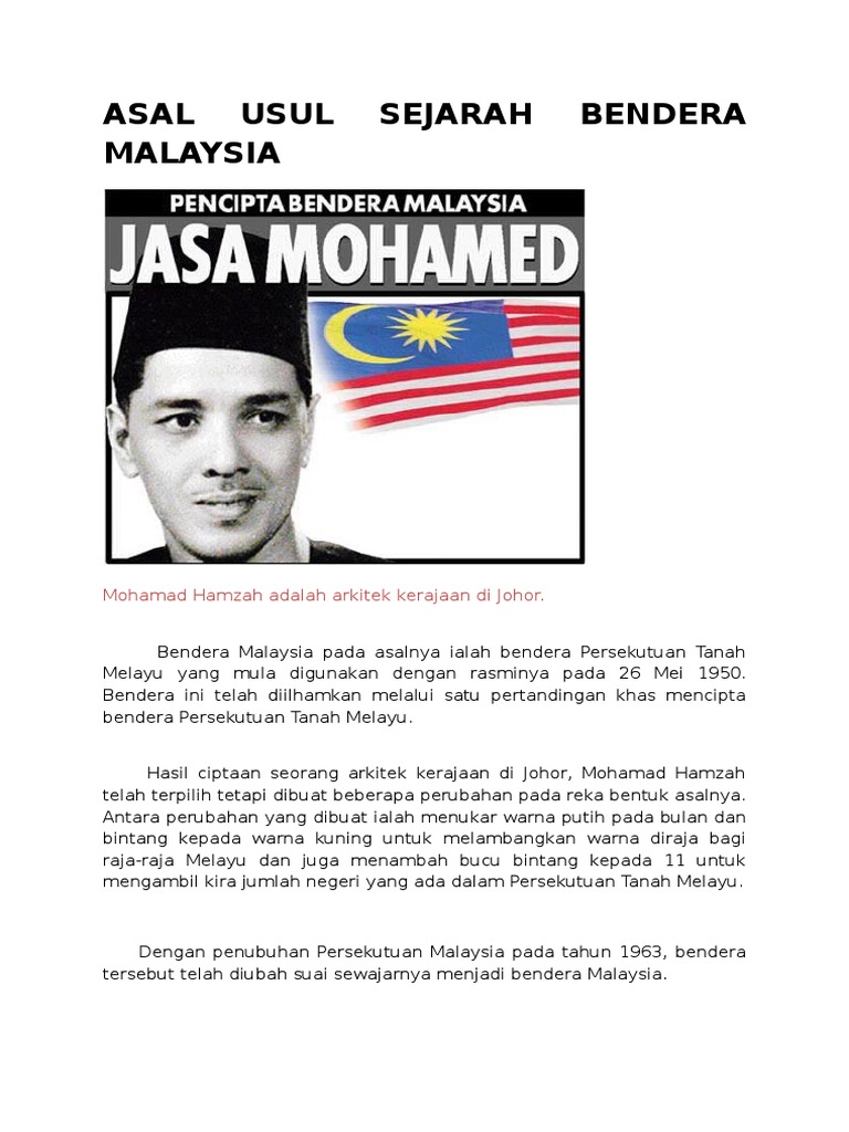 Asal Usul Sejarah Bendera Malaysia | PDF Asal Usul Sejarah Bendera Malaysia | PDF