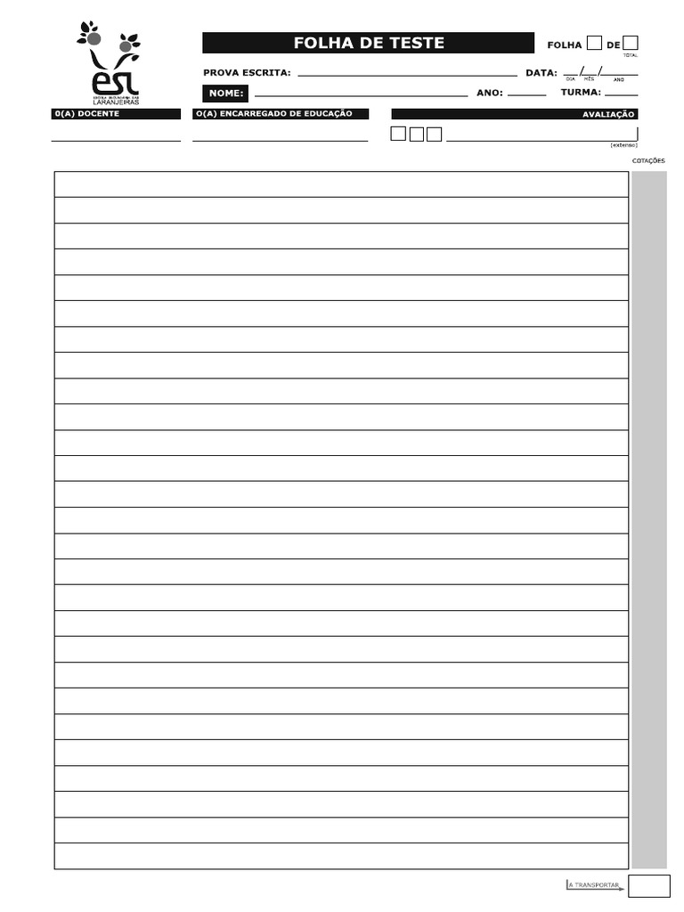 Folha de Teste ESL | PDF