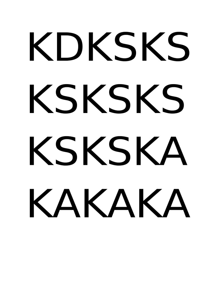 Kdksks Ksksks Kskska Kakaka | PDF