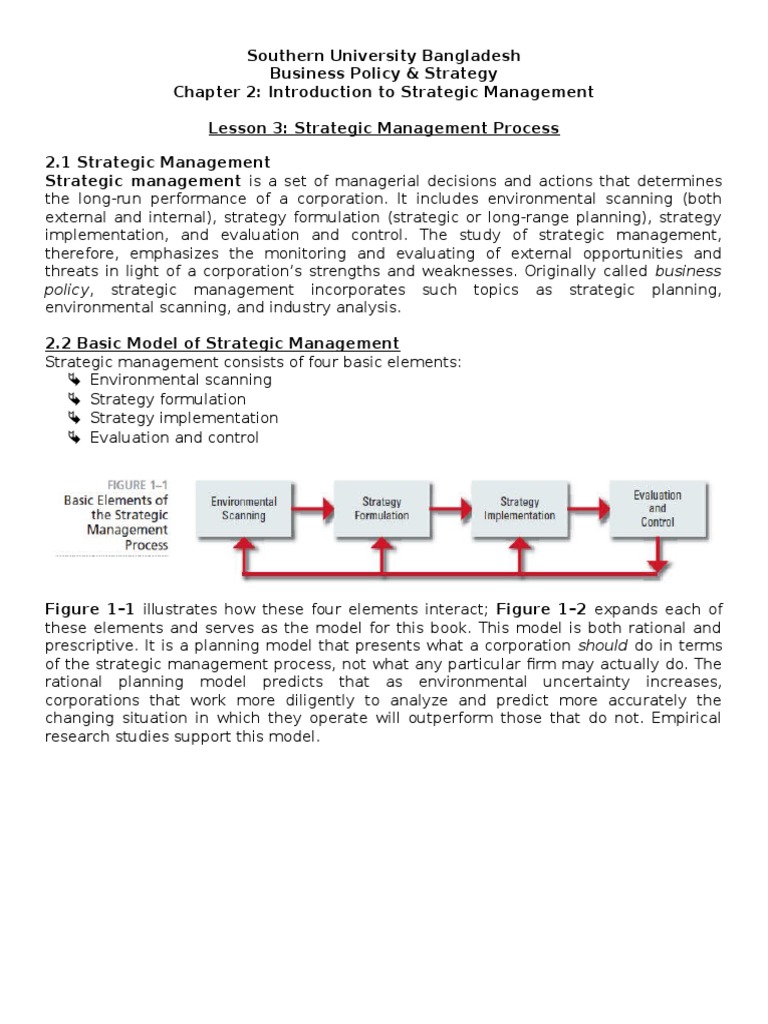 Chapter 2:introduction To Strategic Management | PDF | Strategic ...