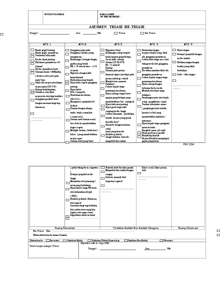 Form Triase | PDF | Kesehatan Holistik | Sains & Matematika