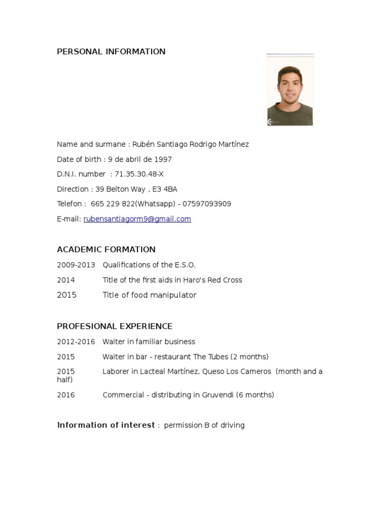 Curriculum Ruben | PDF