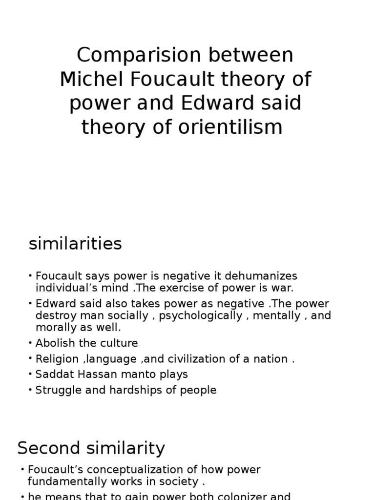 Comparision Between Michel Foucault Theory of Power and | PDF | Power ...