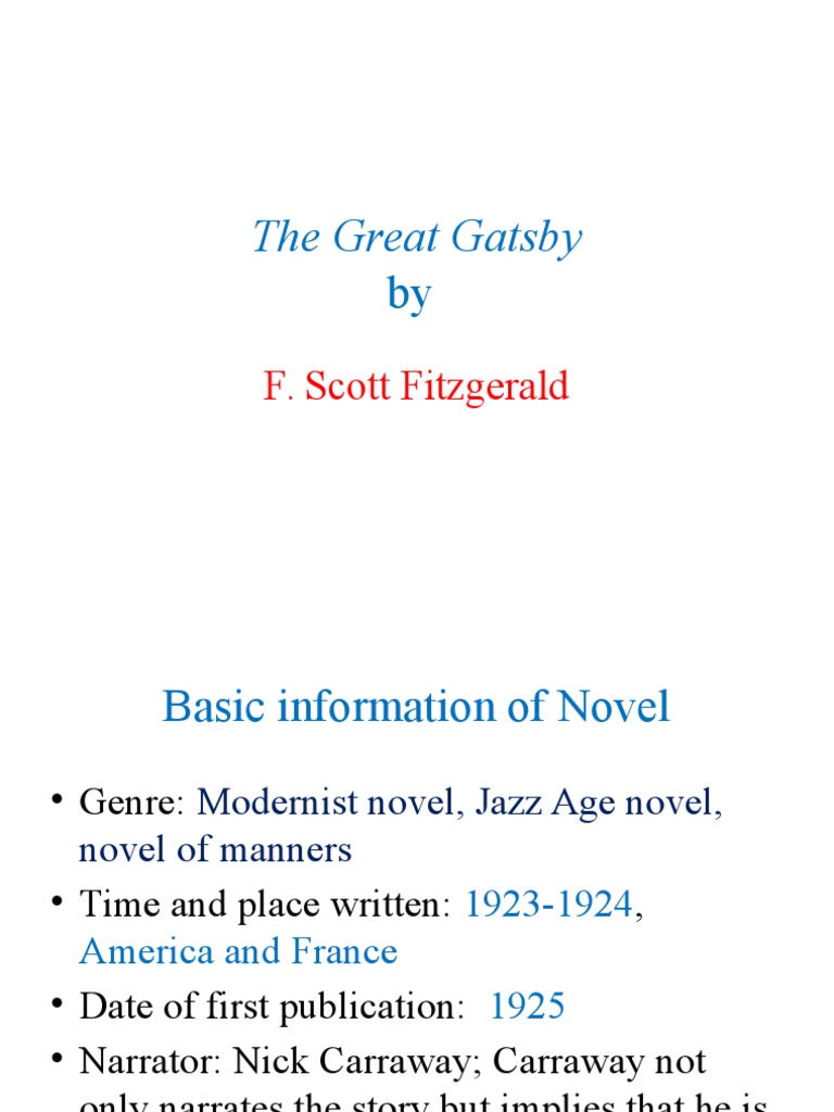 The Great Gatsby Presentation | Download Free PDF | The Great Gatsby