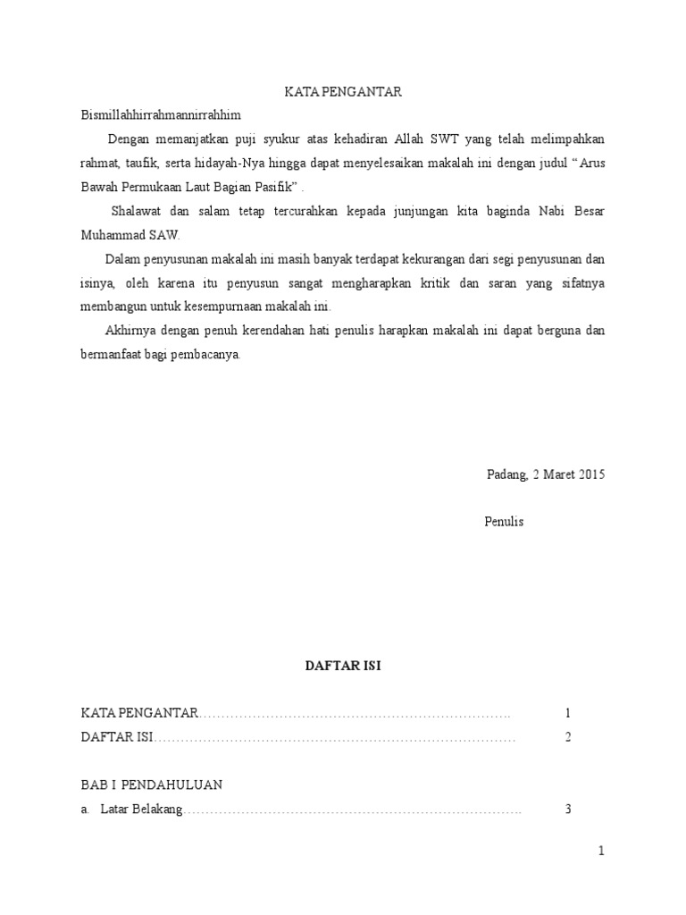 Arus Bawah Permukaan Laut Samudera Pasifik | PDF
