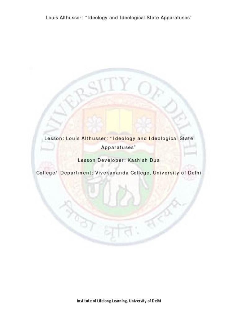 Louis Althusser Ideology and Ideological State Apparatuses | Louis ...