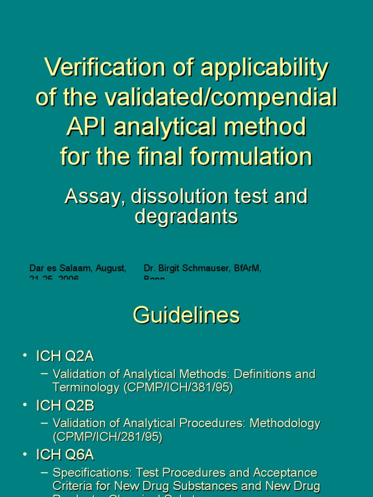 Analytical Validation For FPPs | PDF | Assay | Solubility