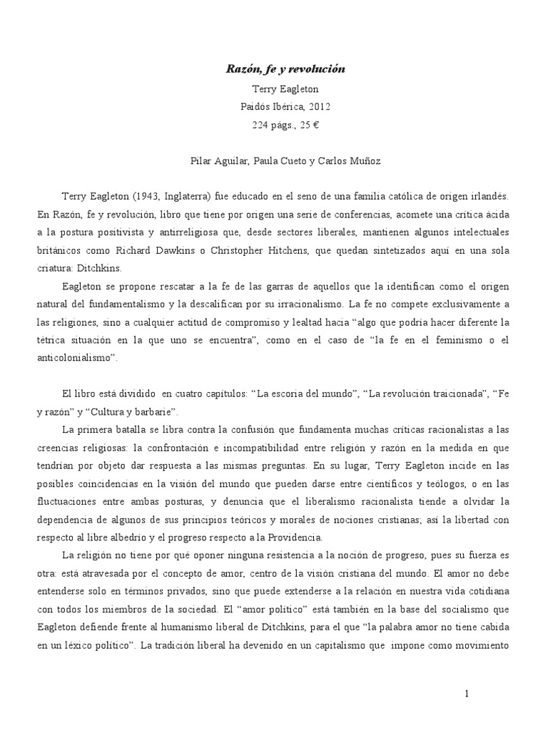Razon Fe y Revolucion PDF | PDF | Fe | Amor