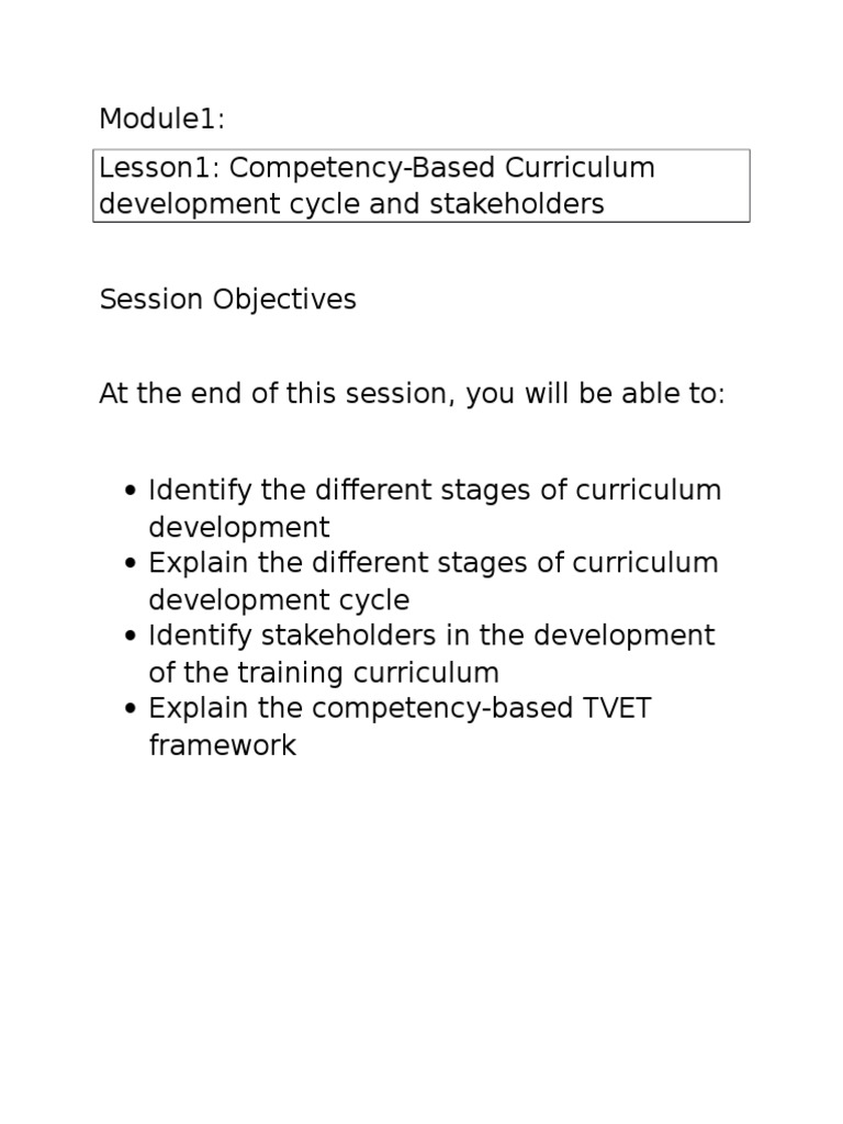 Module 1 | PDF | Competence (Human Resources) | Curriculum