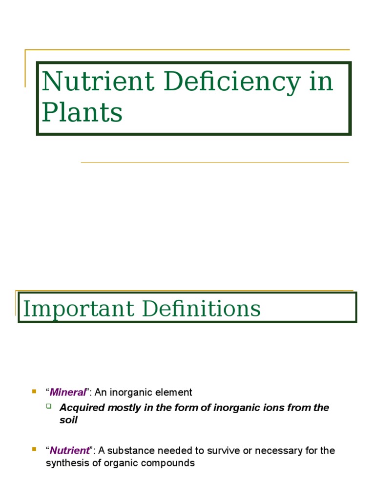 Nutrient Deficiency | Nutrients | Plant Nutrition