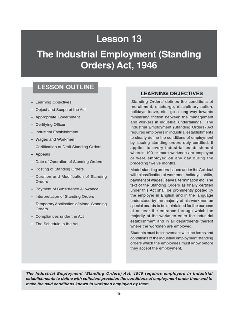 Industrial Employement (Standing Orders) Act 1946 | PDF | Trade Union | Parliamentary Procedure