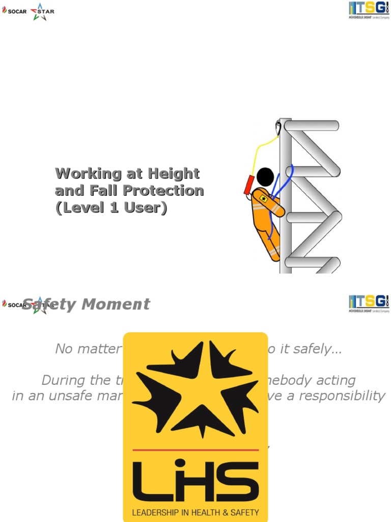 Level 1 Work at Height Safety Training | PDF | Safety | Wellness