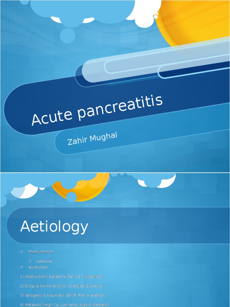 Acute P Ancreat Itis: Zahir M Ughal | PDF | Medical Specialties ...
