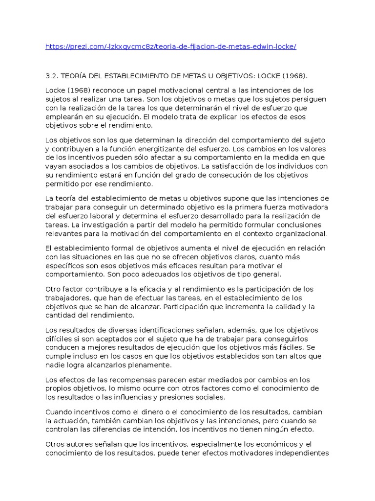 Fijación de Metas | PDF | Sicología | Conceptos psicologicos