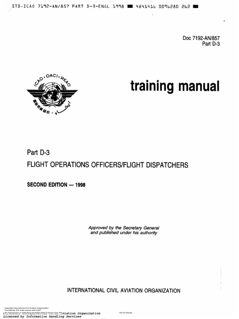 Icao Doc 7192 An857 Part d3 | PDF | Air Traffic Control | Dispatcher