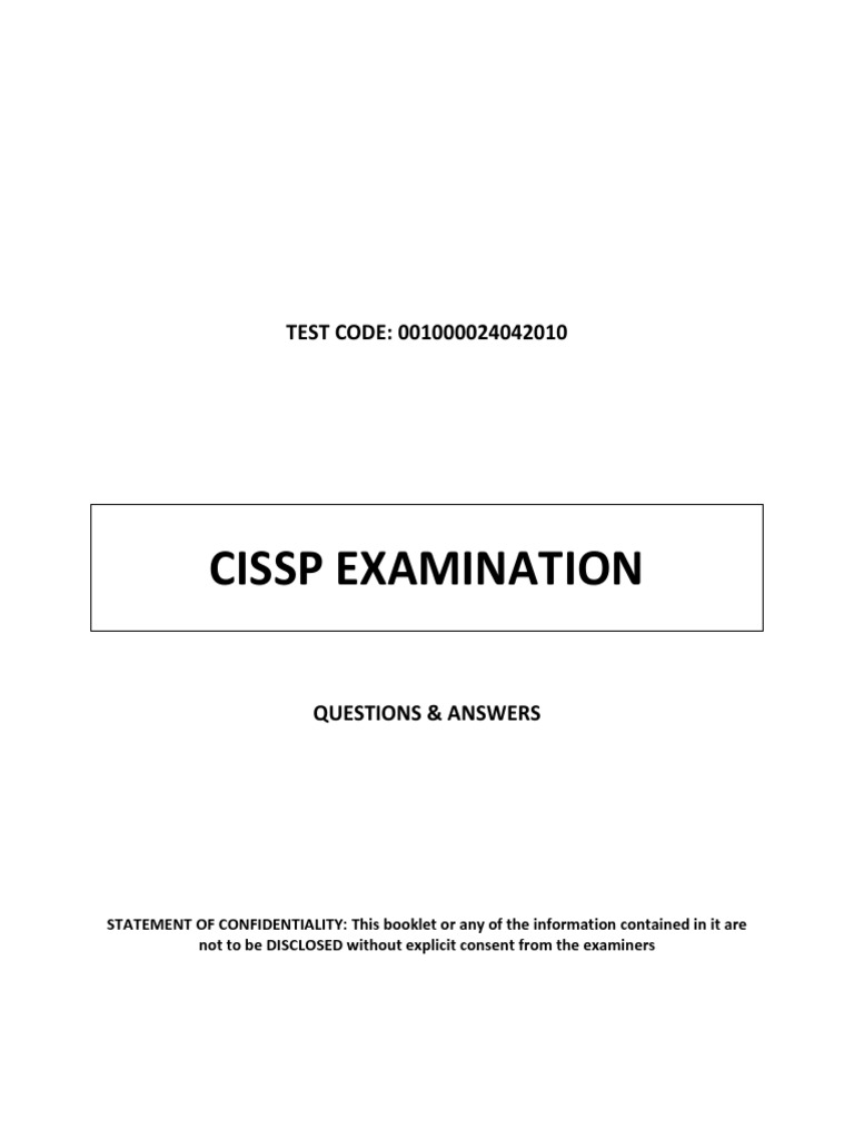 1 CISSP 1er Dummy Examen Respuestas y Explicaciones - QA | PDF | Threat (Computer ...