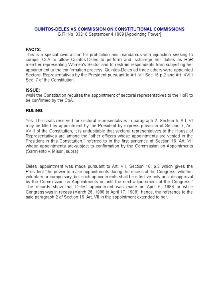 Quintos-Deles Vs Commission On Constitutional Commissions | PDF | Legal ...