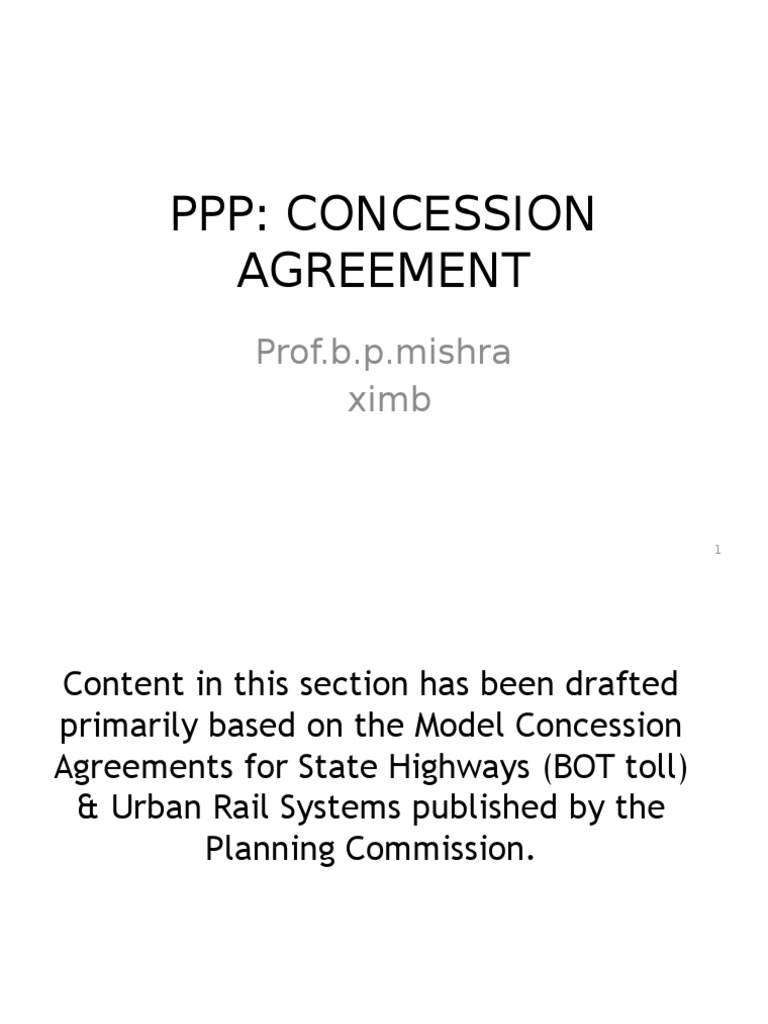 Understanding Concession Agreements in PPP | PDF | Public–Private ...