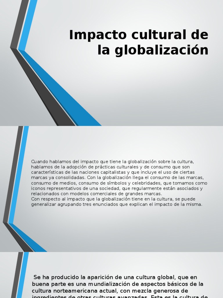 Impacto Cultural de La Globalización | PDF | Globalización | Cultura ...