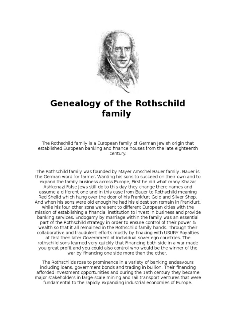 Genealogy of The Rothschild Family | PDF | Rothschild Family | German ...