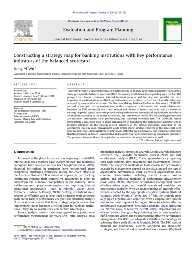Strategy Maps for Banking Performance | PDF | Strategic Management ...