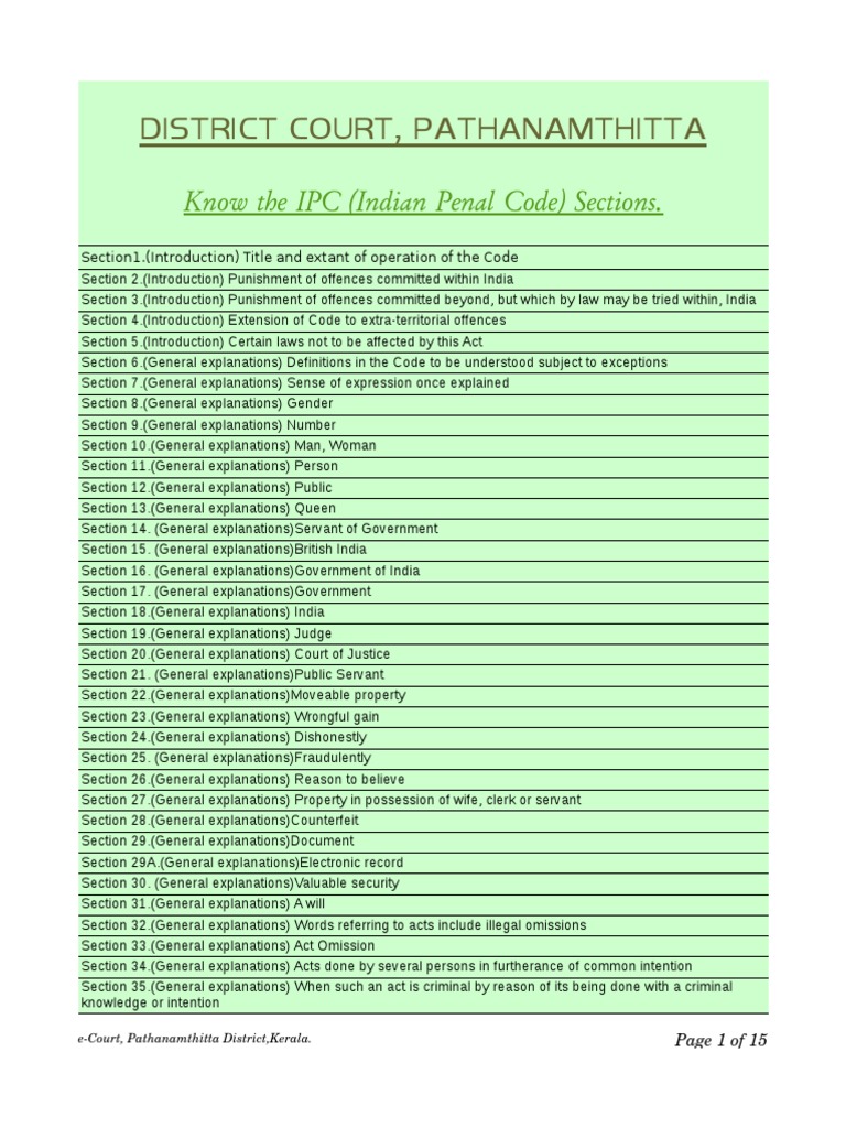 Ipc Sections Ecourts Pta - 1 | PDF | Forgery | Fine (Penalty)
