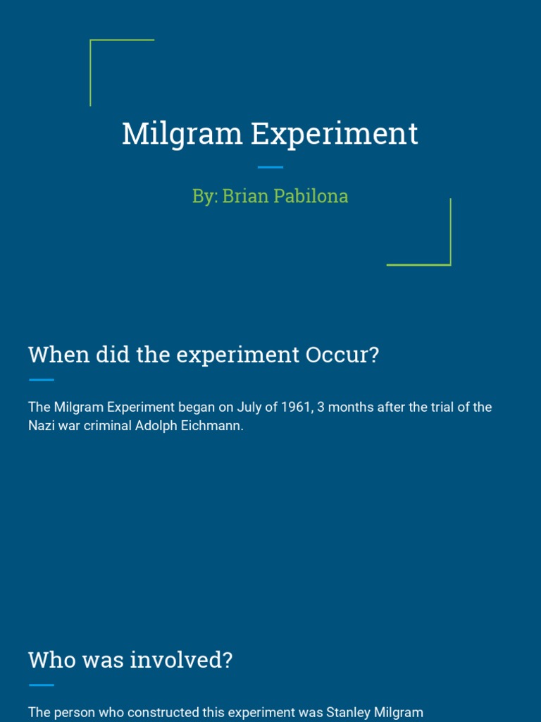 Milgram Experiment | PDF