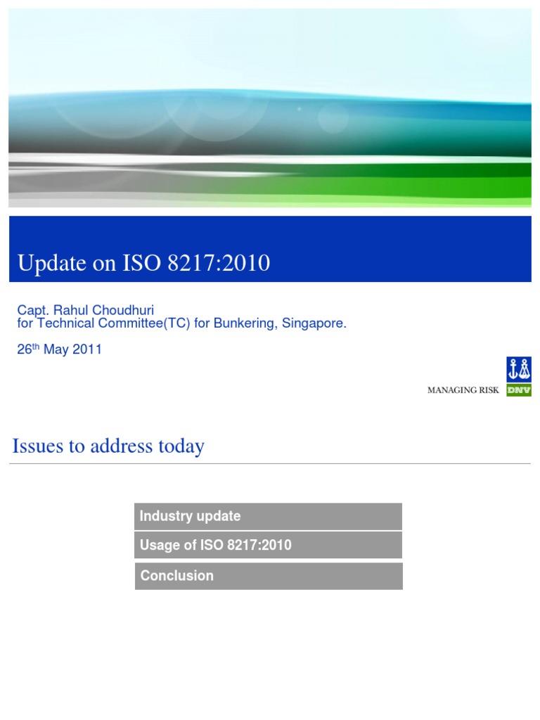 Status of Iso 8217 | Download Free PDF | Fuel Oil | Chemical Substances