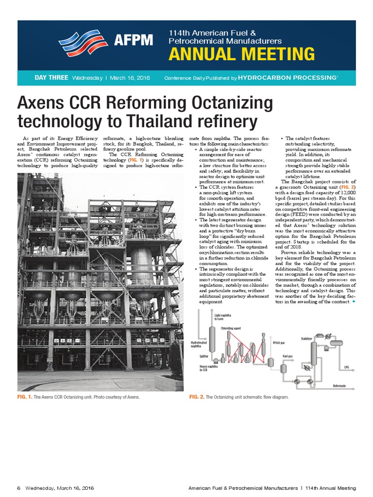 Axens CCR Reforming Octanizing Technology To Thailand Refinery-English ...