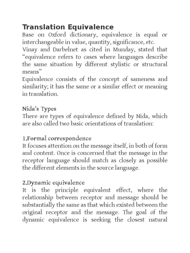 Translation Equivalence | PDF | Grammatical Number | Grammatical Gender