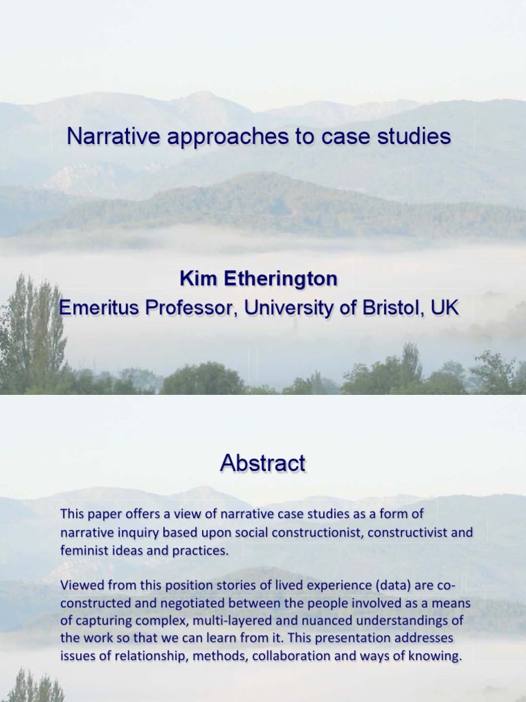 Narrative Approaches To Case Studies | PDF | Narrative | Ethnography
