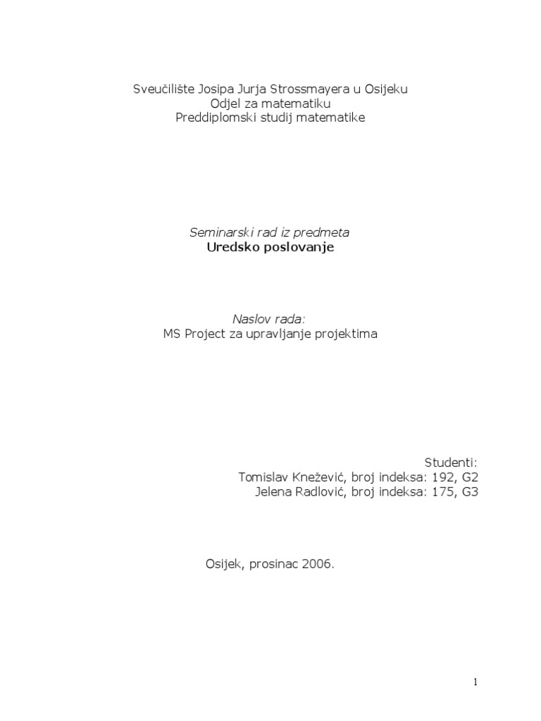 Microsoft Project | PDF