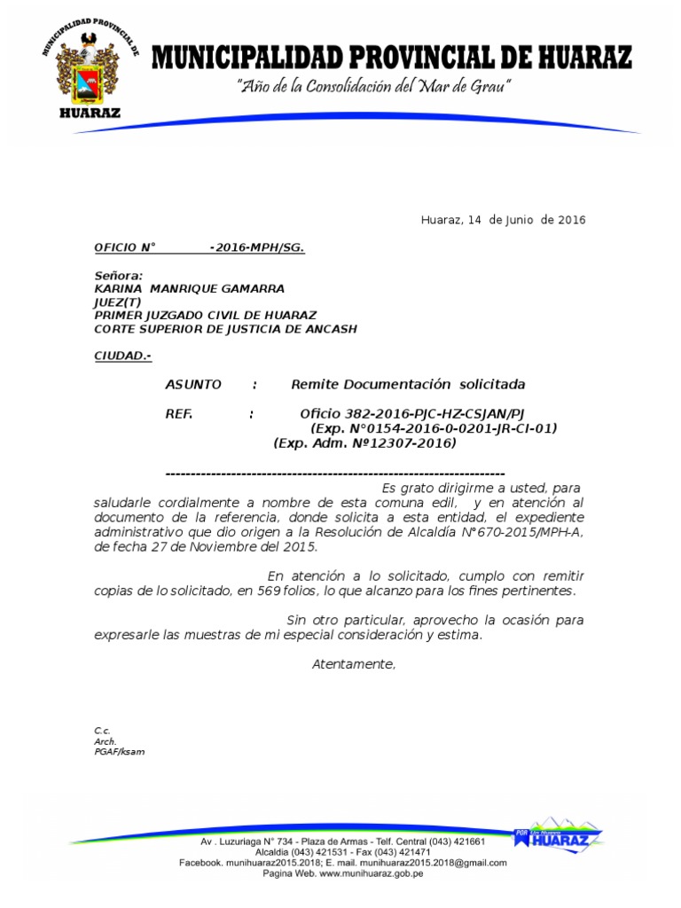 Oficio a la Fiscalia | Fiscal | Gobierno