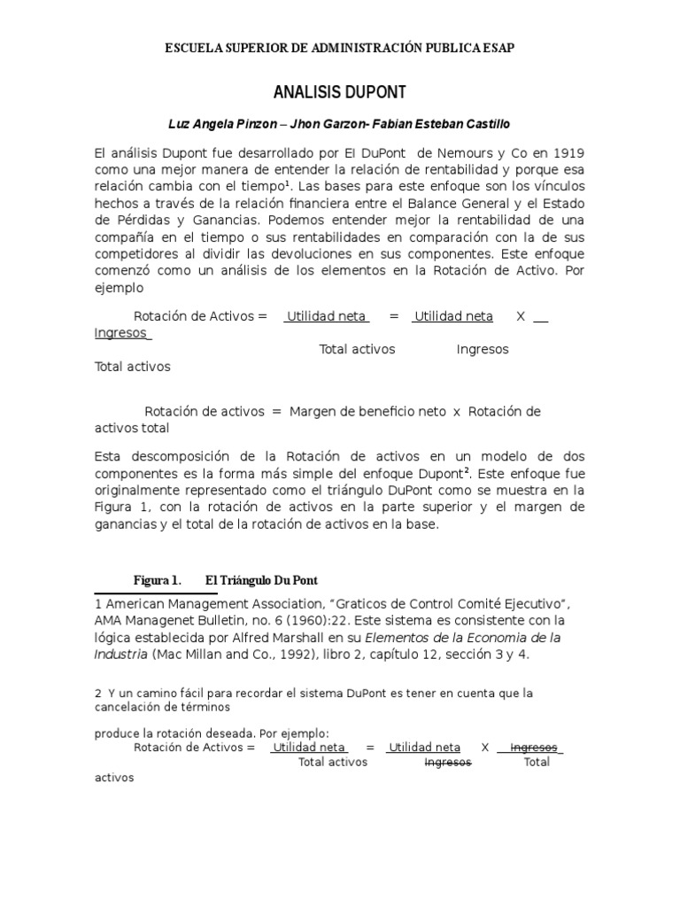 Analisis Dupont WORD | PDF | Rentabilidad sobre recursos propios | Apalancamiento (Finanzas)