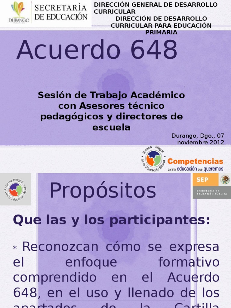 Acuerdo 648 | PDF | Educación primaria | Educación Secundaria