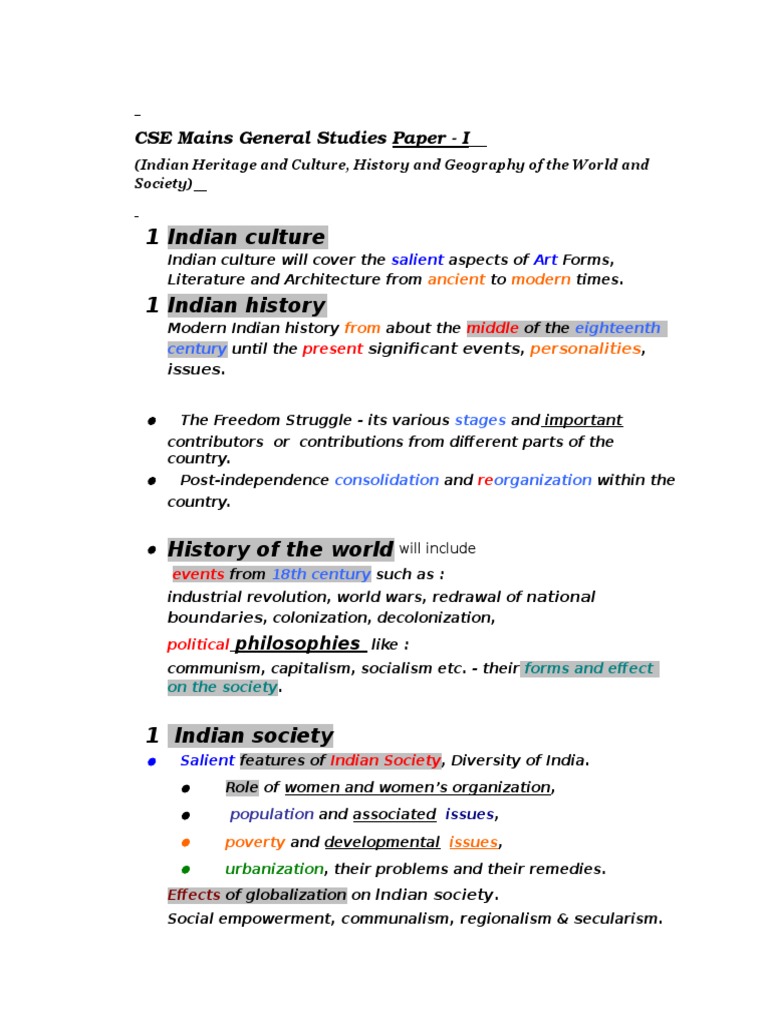 CSE Mains General Studies Paper | PDF | Finance & Money Management ...