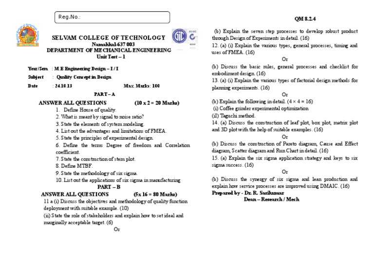 Quality Concepts in Design | PDF