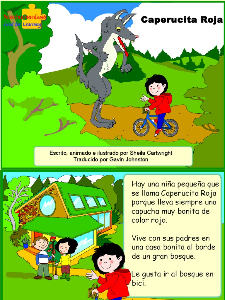 Caperucita Roja El Cuento Con Palabras (1) | Caperucita roja | Lobo gris