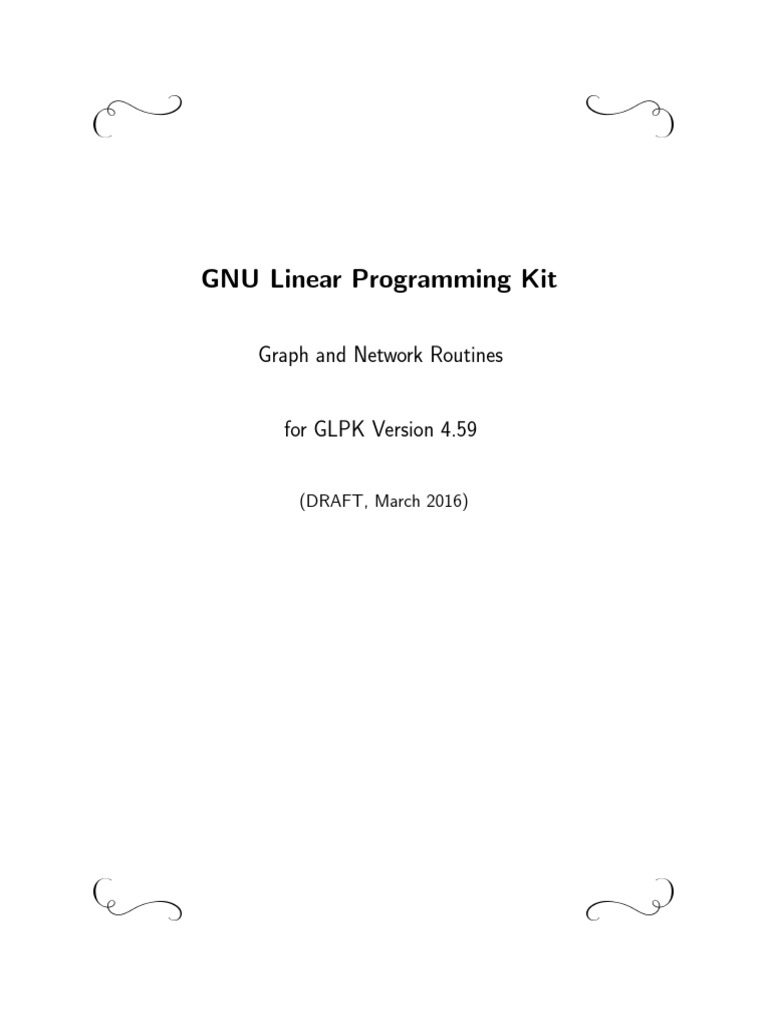 GNU Linear Programming Kit: Graph and Network Routines | PDF